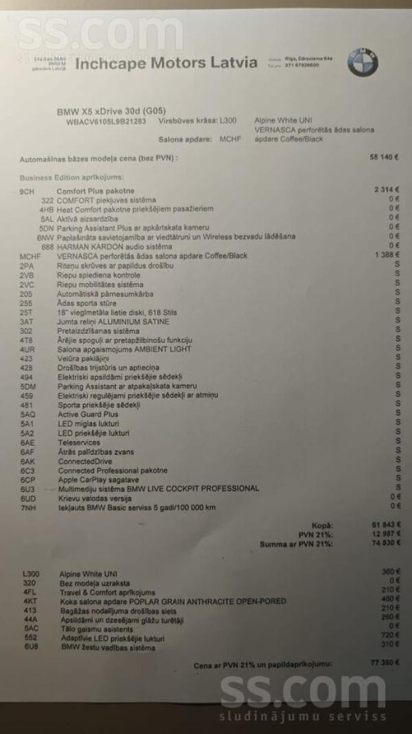 Balts BMW X5 2020 Rīga, ar dzinēja tilpumu 3.00 L un nobraukumu 66 tūkst. km par 41000 €, foto 6 vietnē AUTOMOTO.COM.LV