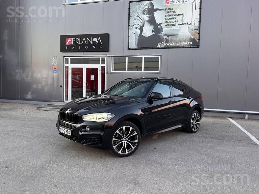 Black BMW X6 2015 in Riga, with an engine capacity of 3.00 L and mileage of 149 thousand km for 30900 €, photo 1 on AUTOMOTO.COM.LV
