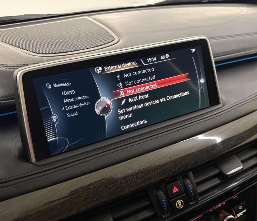 Black BMW X6 2015 in Marijampole, with an engine capacity of 2.99 L and mileage of 175 thousand km for 23450 €, photo 25 on AUTOMOTO.COM.LV