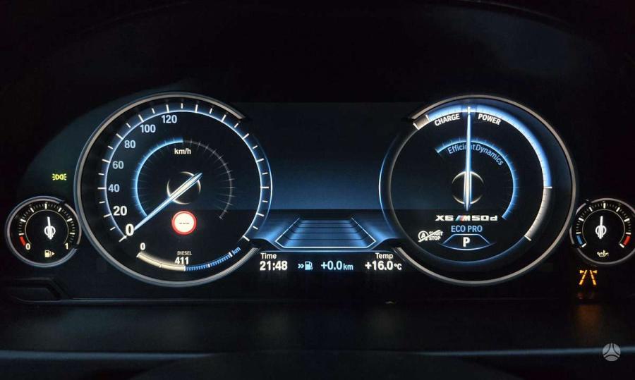 Black BMW X6 2015 in Panevezys, with an engine capacity of 2.99 L and mileage of 313 thousand km for 20499 €, photo 32 on AUTOMOTO.COM.LV