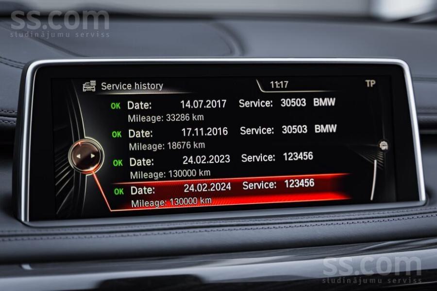 Black BMW X6 2016 in Riga, with an engine capacity of 3.00 L and mileage of 192 thousand km for 20990 €, photo 27 on AUTOMOTO.COM.LV