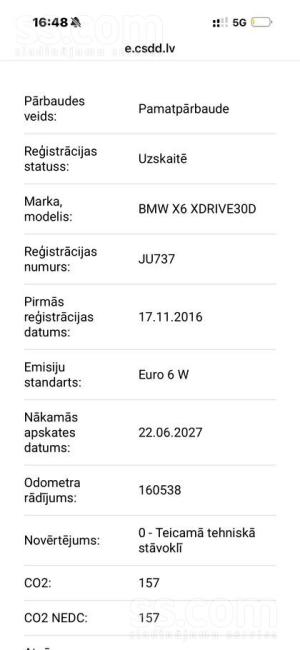 Черный БМВ Х6 2016 в Айзкраукле, объемом двигателя 3.00 л и пробегом 165 тыс. км за 24700 €, фото 26 на AUTOMOTO.COM.LV