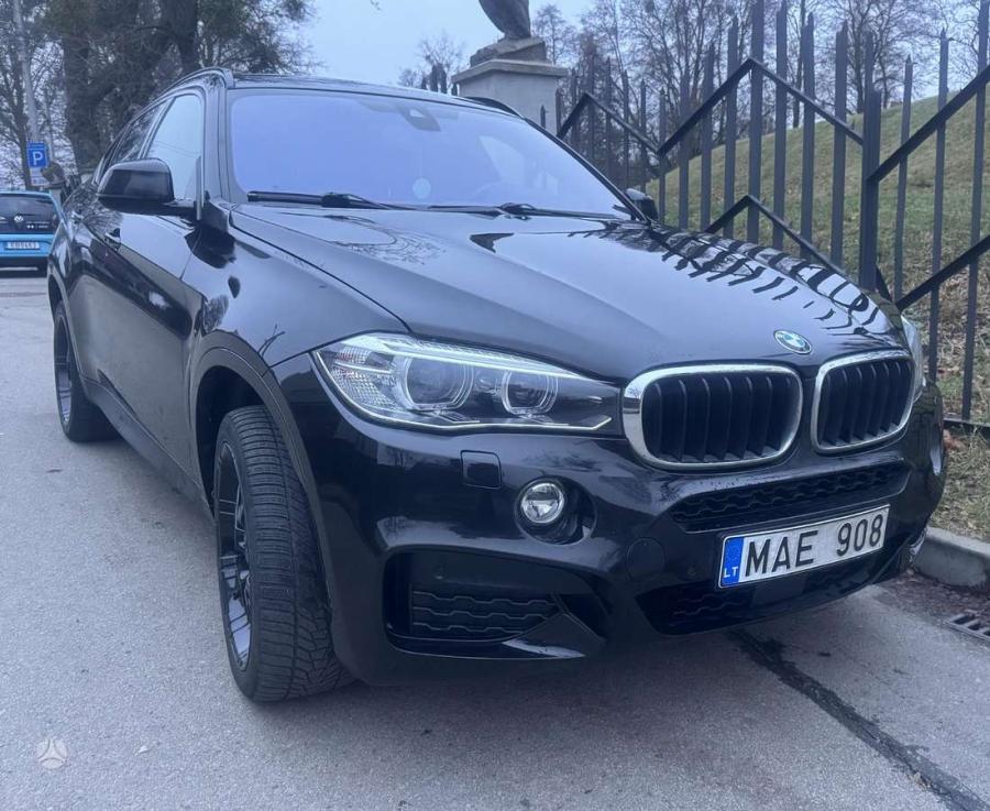 Melns BMW X6 2017 Kauņa, ar dzinēja tilpumu 2.99 L un nobraukumu 269 tūkst. km par 25900 €, foto 1 vietnē AUTOMOTO.COM.LV