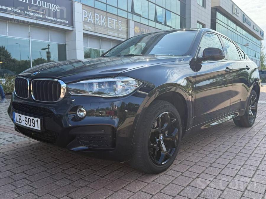 Black BMW X6 2017 in Riga, with an engine capacity of 3.00 L and mileage of 0 thousand km for 23500 €, photo 3 on AUTOMOTO.COM.LV