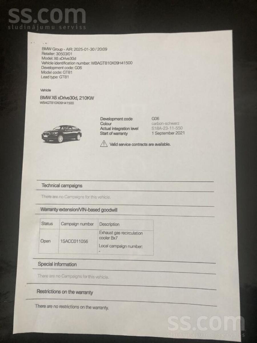 Черный БМВ Х6 2021 в Цесис, объемом двигателя 3.00 л и пробегом 115 тыс. км за 58700 €, фото 26 на AUTOMOTO.COM.LV