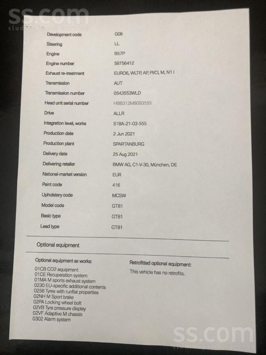 Черный БМВ Х6 2021 в Цесис, объемом двигателя 3.00 л и пробегом 115 тыс. км за 58700 €, фото 28 на AUTOMOTO.COM.LV