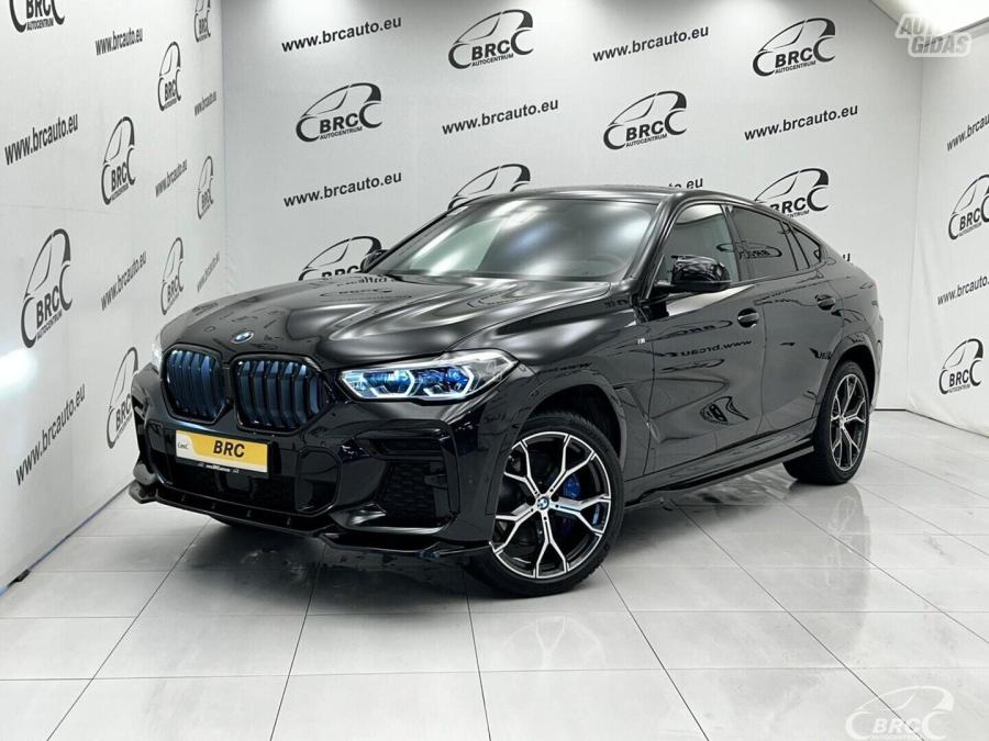 Black BMW X6 2022 in Avizieniai, with an engine capacity of 3.00 L and mileage of 46 thousand km for 64900 €, photo 1 on AUTOMOTO.COM.LV