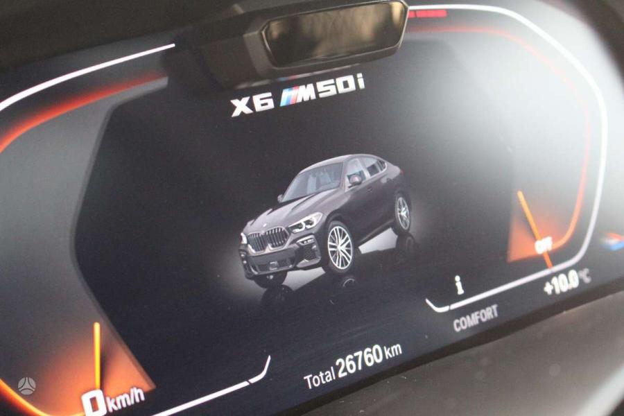 Black BMW X6 2023 in Vilnius, with an engine capacity of 4.40 L and mileage of 27 thousand km for 67000 €, photo 15 on AUTOMOTO.COM.LV