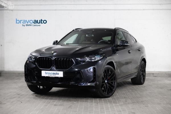 Black BMW X6 2024 in Vilnius, with an engine capacity of 3.00 L and mileage of 25 thousand km for 88923 €, photo 1 on AUTOMOTO.COM.LV