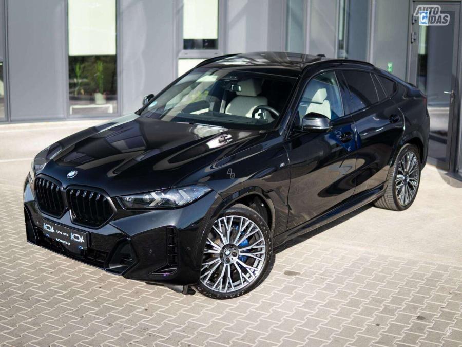 Black BMW X6 2024 in Marijampole, with an engine capacity of 3.00 L and mileage of 28 thousand km for 79950 €, photo 6 on AUTOMOTO.COM.LV