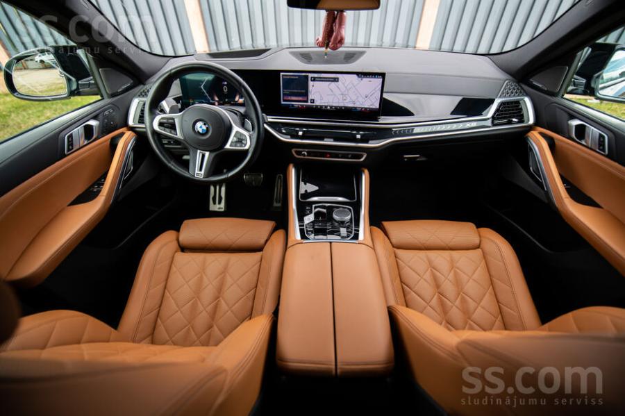 Black BMW X6 2024 in Liepaja, with an engine capacity of 3.00 L and mileage of 33 thousand km for 86900 €, photo 7 on AUTOMOTO.COM.LV