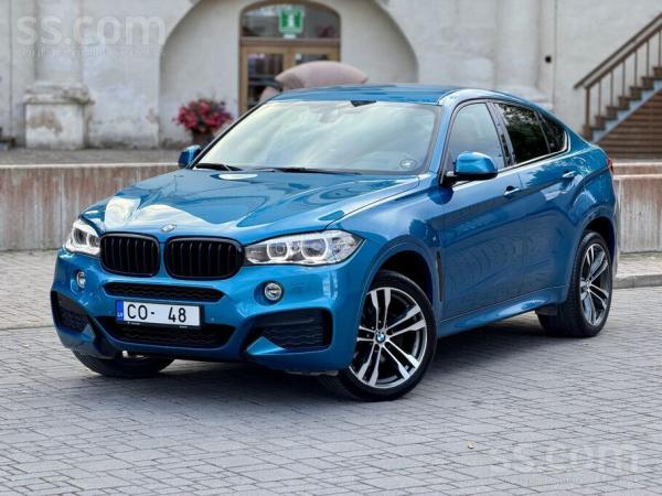 Blue BMW X6 2018 in Jelgava, with an engine capacity of 3.00 L and mileage of 102 thousand km for 36000 €, photo 1 on AUTOMOTO.COM.LV