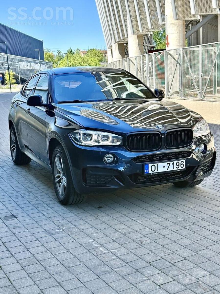 Blue BMW X6 2019 in Riga, with an engine capacity of 3.00 L and mileage of 98 thousand km for 32300 €, photo 5 on AUTOMOTO.COM.LV