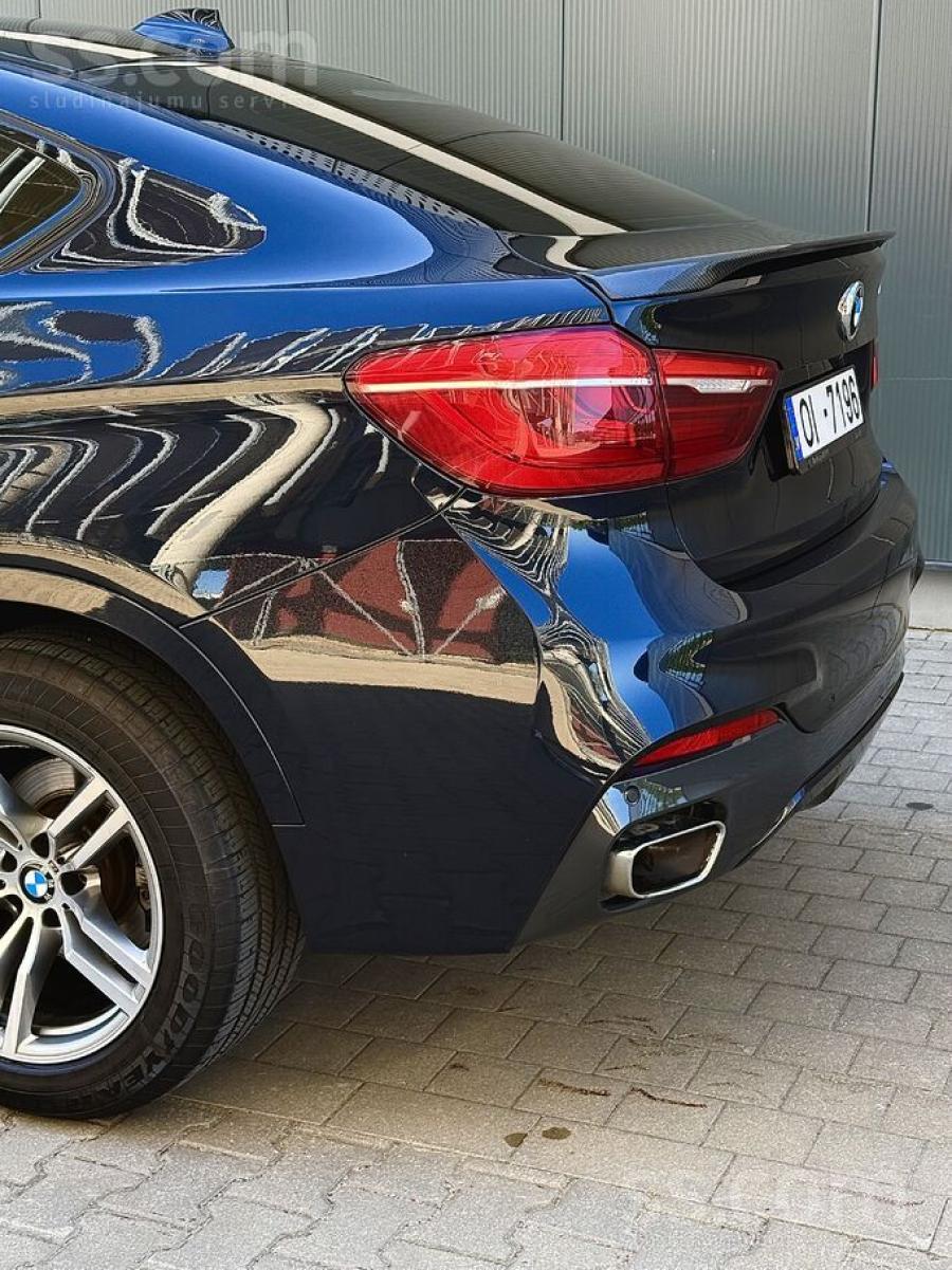 Blue BMW X6 2019 in Riga, with an engine capacity of 3.00 L and mileage of 98 thousand km for 32300 €, photo 8 on AUTOMOTO.COM.LV