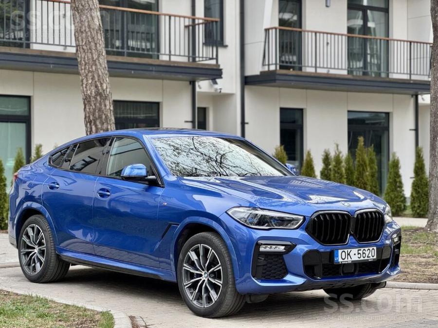 Blue BMW X6 2020 in Riga, with an engine capacity of 3.00 L and mileage of 77 thousand km for 54800 €, photo 4 on AUTOMOTO.COM.LV