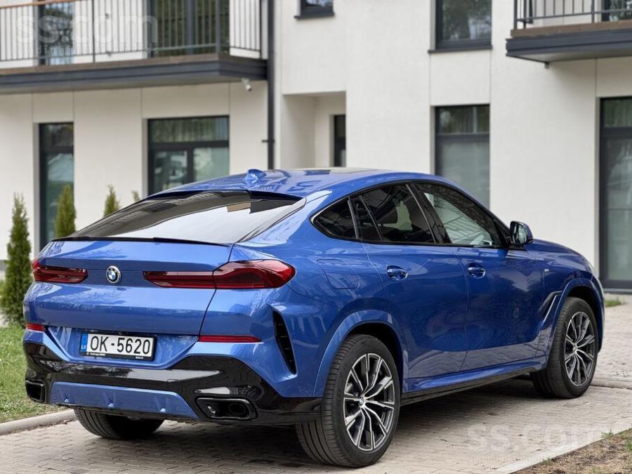 Blue BMW X6 2020 in Riga, with an engine capacity of 3.00 L and mileage of 77 thousand km for 54800 €, photo 6 on AUTOMOTO.COM.LV