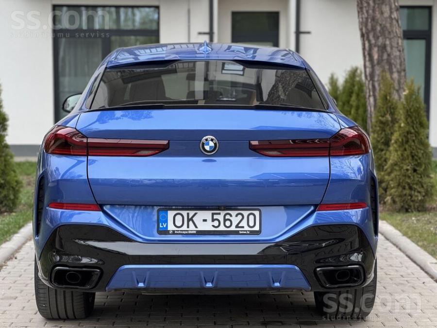 Blue BMW X6 2020 in Riga, with an engine capacity of 3.00 L and mileage of 77 thousand km for 54800 €, photo 7 on AUTOMOTO.COM.LV