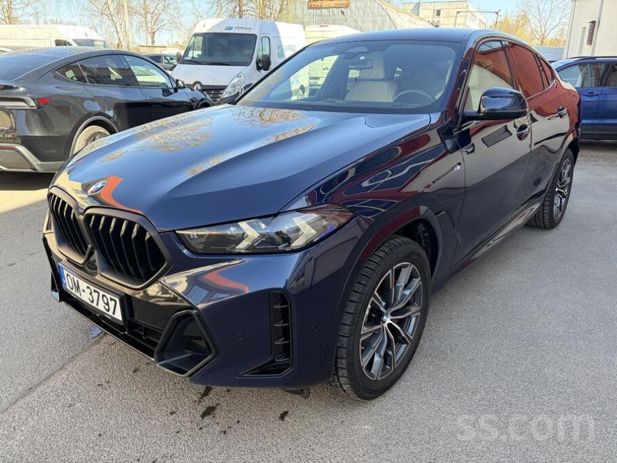 Синий БМВ Х6 2024 в Рига, объемом двигателя 3.00 л и пробегом 49 тыс. км за 67400 €, фото 1 на AUTOMOTO.COM.LV
