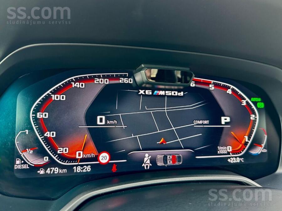 Green BMW X6 2019 in Riga, with an engine capacity of 3.00 L and mileage of 159 thousand km for 50400 €, photo 11 on AUTOMOTO.COM.LV