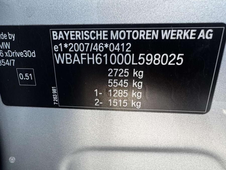 Grey BMW X6 2012 in Kaunas, with an engine capacity of 2.99 L and mileage of 148 thousand km for 13900 €, photo 16 on AUTOMOTO.COM.LV
