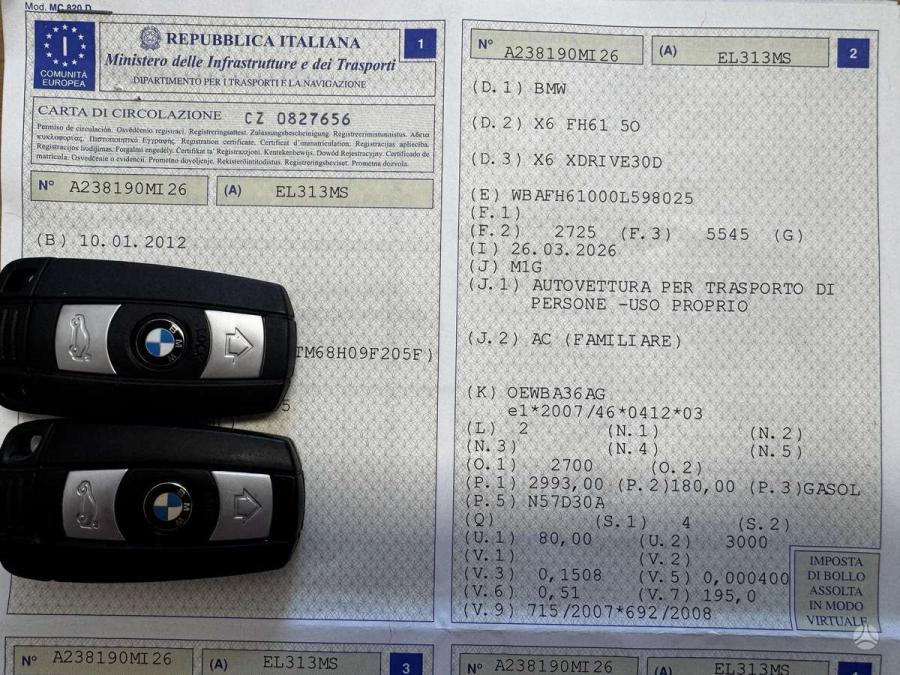 Grey BMW X6 2012 in Kaunas, with an engine capacity of 2.99 L and mileage of 148 thousand km for 13900 €, photo 17 on AUTOMOTO.COM.LV