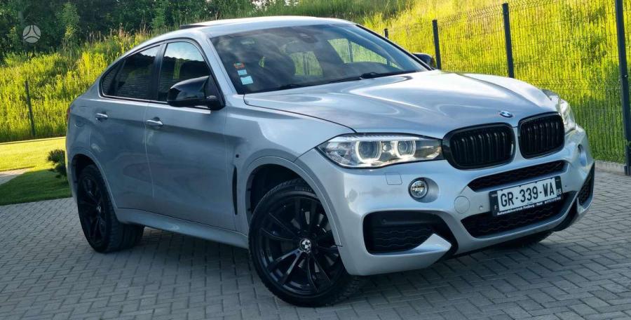 Grey BMW X6 2015 in Vilnius, with an engine capacity of 2.99 L and mileage of 230 thousand km for 19950 €, photo 7 on AUTOMOTO.COM.LV