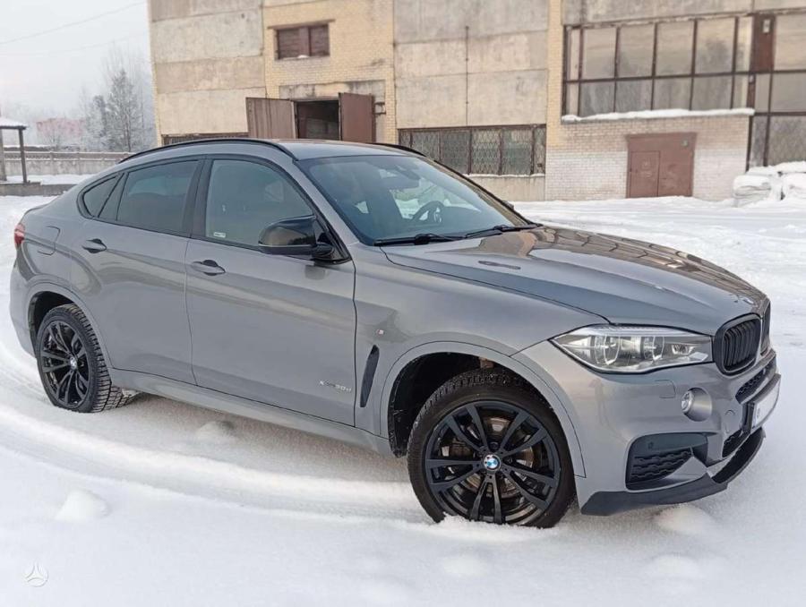Pelēks BMW X6 2018 Viļņa, ar dzinēja tilpumu 2.99 L un nobraukumu 177 tūkst. km par 30000 €, foto 1 vietnē AUTOMOTO.COM.LV
