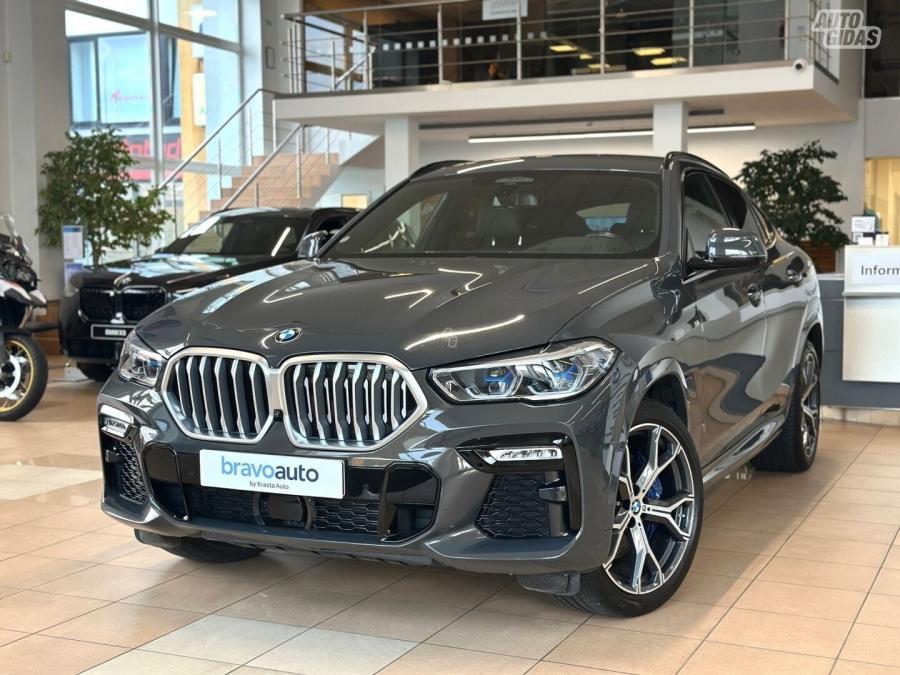 Grey BMW X6 2021 in Klaipeda, with an engine capacity of 3.00 L and mileage of 71 thousand km for 63881 €, photo 1 on AUTOMOTO.COM.LV