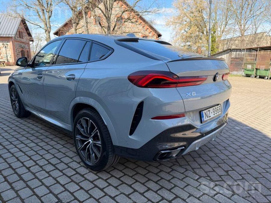 Grey BMW X6 2024 in Rezekne, with an engine capacity of 3.00 L and mileage of 71 thousand km for 71500 €, photo 5 on AUTOMOTO.COM.LV