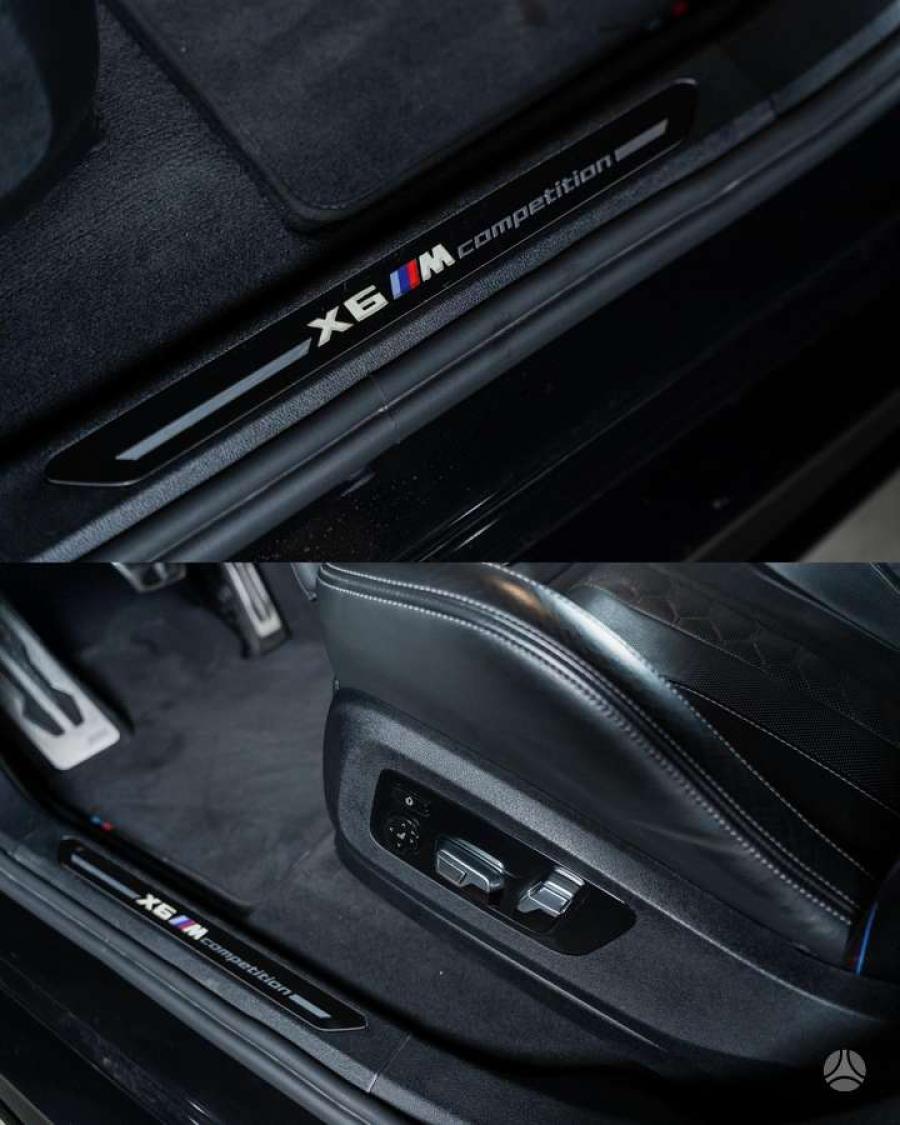Black BMW X6 M 2022 in Vilnius, with an engine capacity of 4.40 L and mileage of 40 thousand km for 88000 €, photo 19 on AUTOMOTO.COM.LV