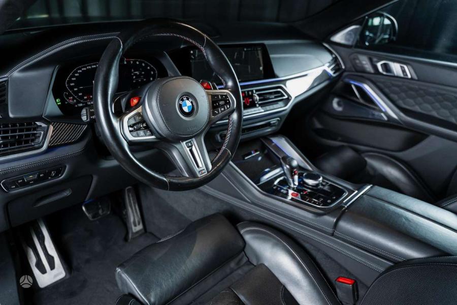 Black BMW X6 M 2022 in Vilnius, with an engine capacity of 4.40 L and mileage of 40 thousand km for 88000 €, photo 20 on AUTOMOTO.COM.LV