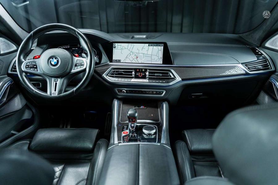 Black BMW X6 M 2022 in Vilnius, with an engine capacity of 4.40 L and mileage of 40 thousand km for 88000 €, photo 26 on AUTOMOTO.COM.LV