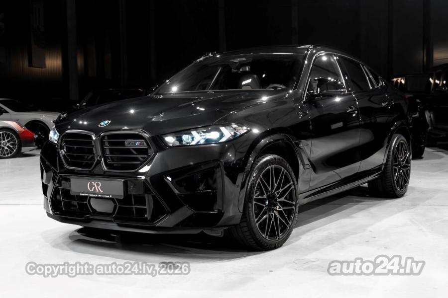 Black BMW X6 M 2024 in Riga, with an engine capacity of 4.40 L and mileage of 17 thousand km for 115000 €, photo 1 on AUTOMOTO.COM.LV