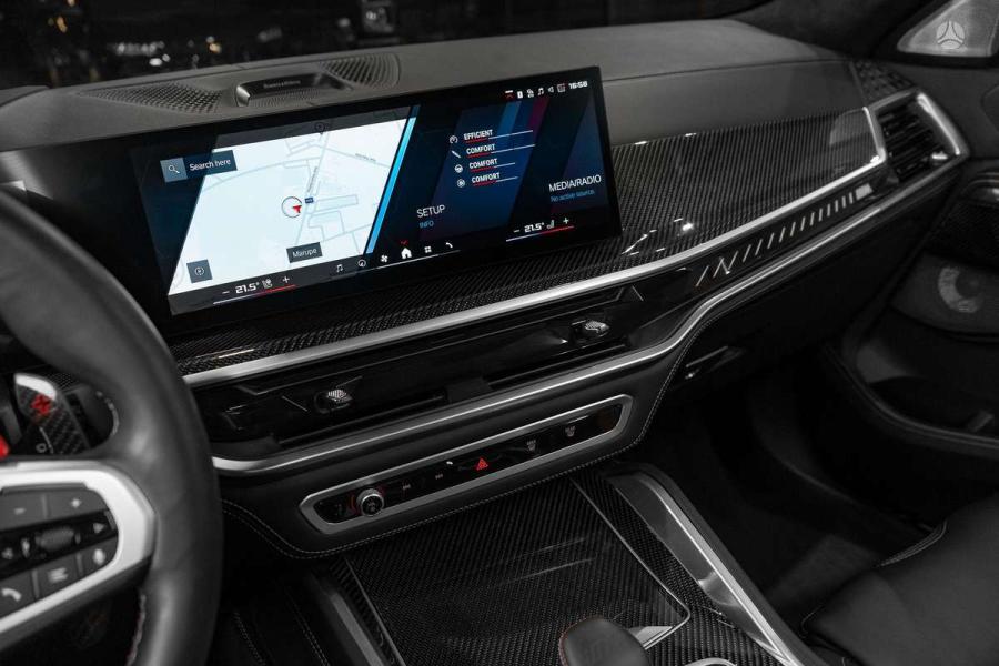 Black BMW X6 M 2024 in Riga, with an engine capacity of 4.40 L and mileage of 17 thousand km for 115000 €, photo 18 on AUTOMOTO.COM.LV
