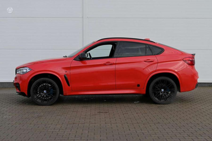 Red BMW X6 2015 in Kretinga, with an engine capacity of 2.98 L and mileage of 128 thousand km for 28999 €, photo 13 on AUTOMOTO.COM.LV