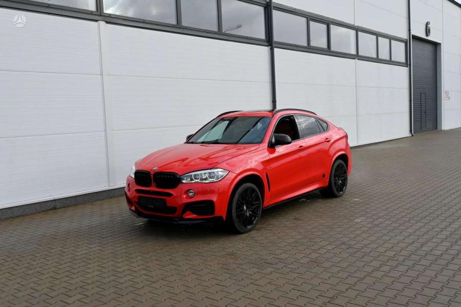 Red BMW X6 2015 in Kretinga, with an engine capacity of 2.98 L and mileage of 128 thousand km for 28999 €, photo 14 on AUTOMOTO.COM.LV