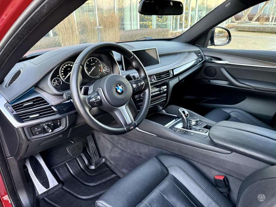 Red BMW X6 2017 in Vilnius, with an engine capacity of 2.99 L and mileage of 191 thousand km for 22900 €, photo 21 on AUTOMOTO.COM.LV