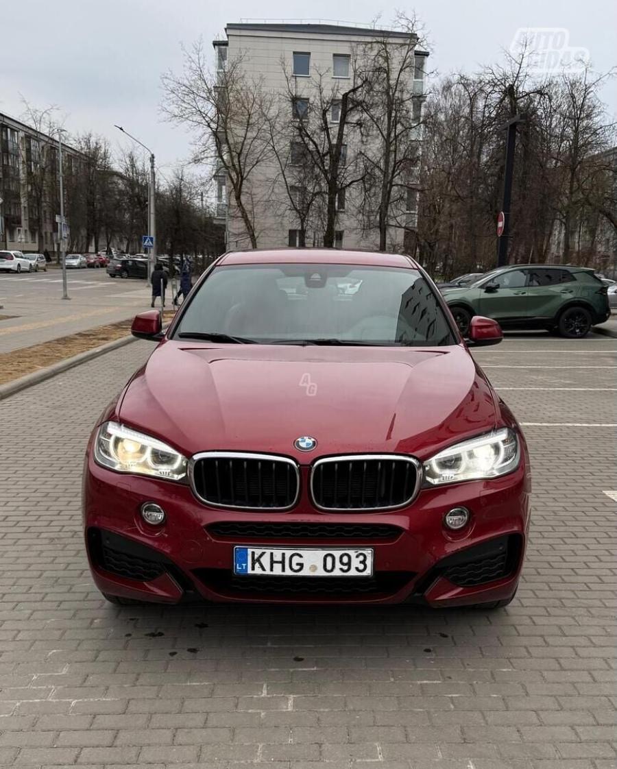 Red BMW X6 2018 in Vilnius, with an engine capacity of 3.00 L and mileage of 243 thousand km for 26200 €, photo 6 on AUTOMOTO.COM.LV
