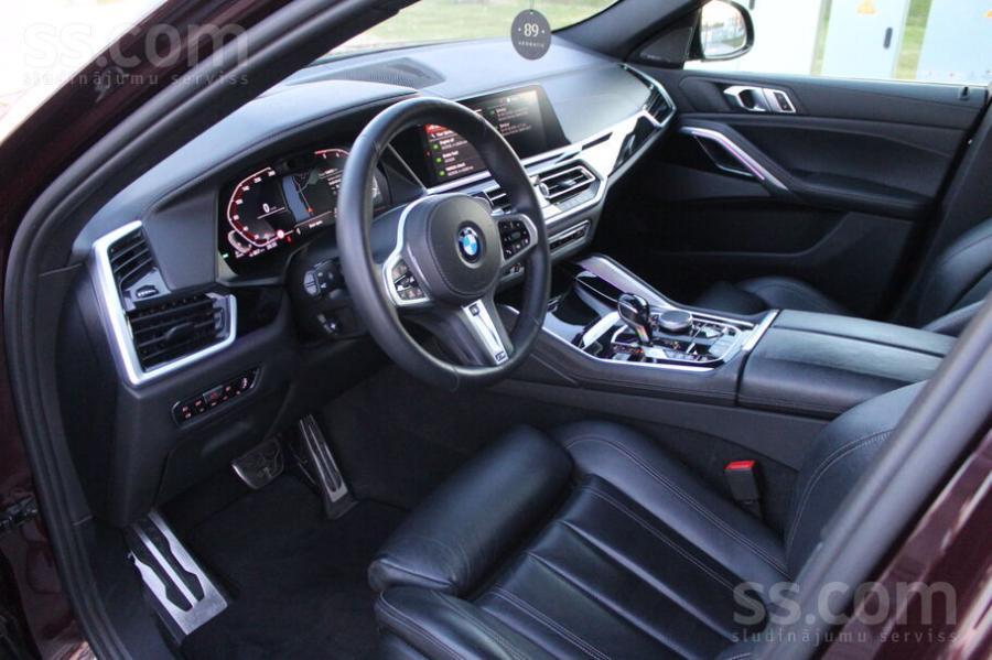 Red BMW X6 2020 in Jelgava, with an engine capacity of 3.00 L and mileage of 109 thousand km for 53900 €, photo 13 on AUTOMOTO.COM.LV