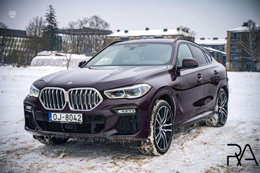 Violet BMW X6 2020 in Riga, with an engine capacity of 2.99 L and mileage of 77 thousand km for 56990 €, photo 1 on AUTOMOTO.COM.LV