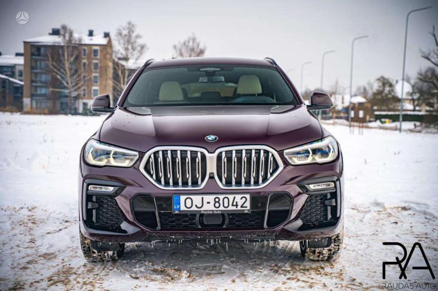 Violet BMW X6 2020 in Riga, with an engine capacity of 2.99 L and mileage of 77 thousand km for 56990 €, photo 2 on AUTOMOTO.COM.LV