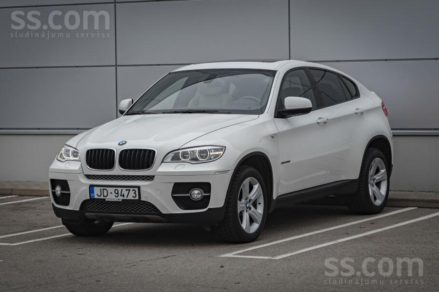 White BMW X6 2010 in Riga, with an engine capacity of 3.00 L and mileage of 239 thousand km for 9990 €, photo 1 on AUTOMOTO.COM.LV