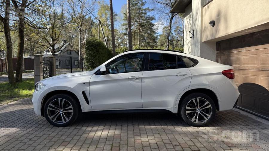 White BMW X6 2015 in Riga, with an engine capacity of 3.00 L and mileage of 190 thousand km for 36400 €, photo 5 on AUTOMOTO.COM.LV