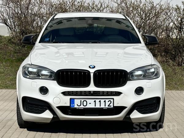 White BMW X6 2015 in Riga, with an engine capacity of 3.00 L and mileage of 185 thousand km for 24900 €, photo 2 on AUTOMOTO.COM.LV