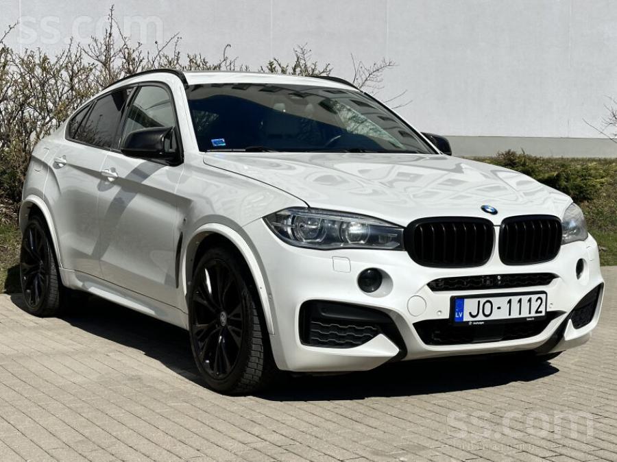 White BMW X6 2015 in Riga, with an engine capacity of 3.00 L and mileage of 185 thousand km for 23900 €, photo 3 on AUTOMOTO.COM.LV