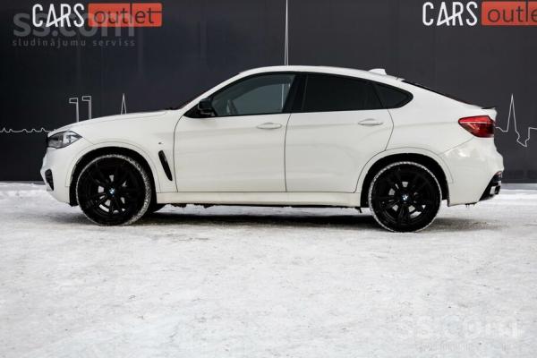 White BMW X6 2015 in Riga, with an engine capacity of 3.00 L and mileage of 190 thousand km for 24990 €, photo 5 on AUTOMOTO.COM.LV