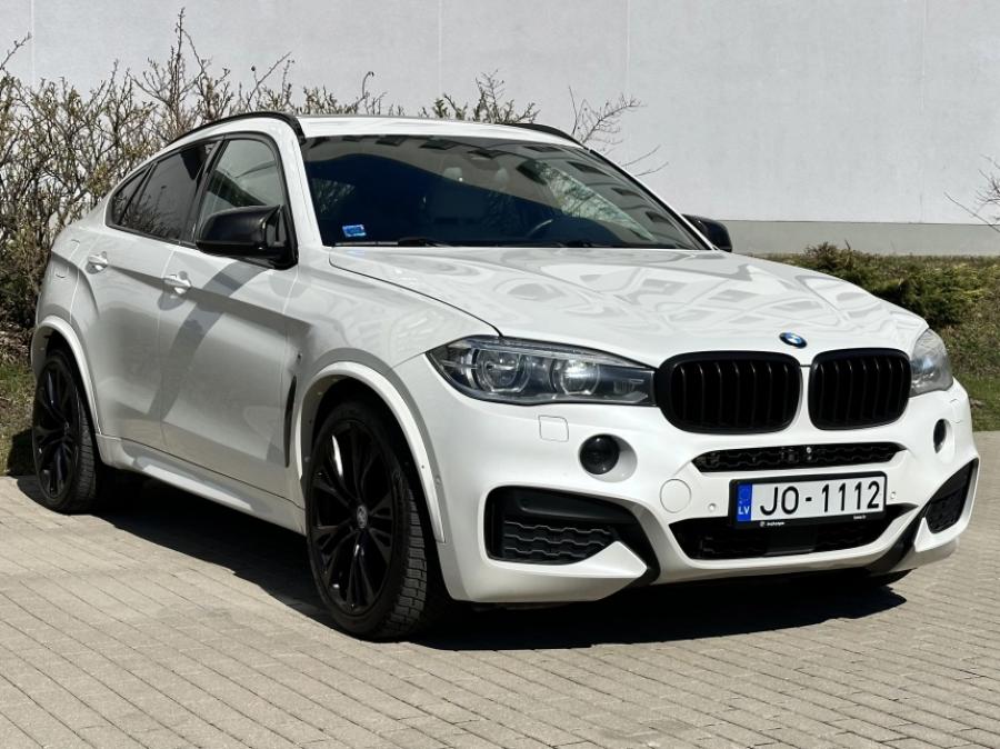 White BMW X6 2015 in Riga, with an engine capacity of 3.00 L and mileage of 185 thousand km for 24900 €, photo 4 on AUTOMOTO.COM.LV