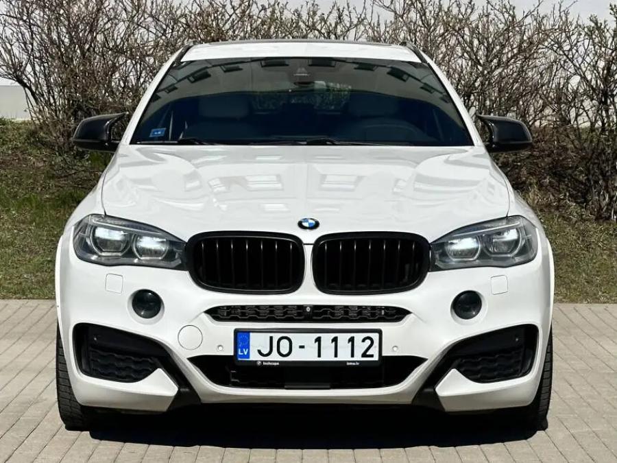 White BMW X6 2015 in Riga, with an engine capacity of 3.00 L and mileage of 185 thousand km for 21900 €, photo 3 on AUTOMOTO.COM.LV