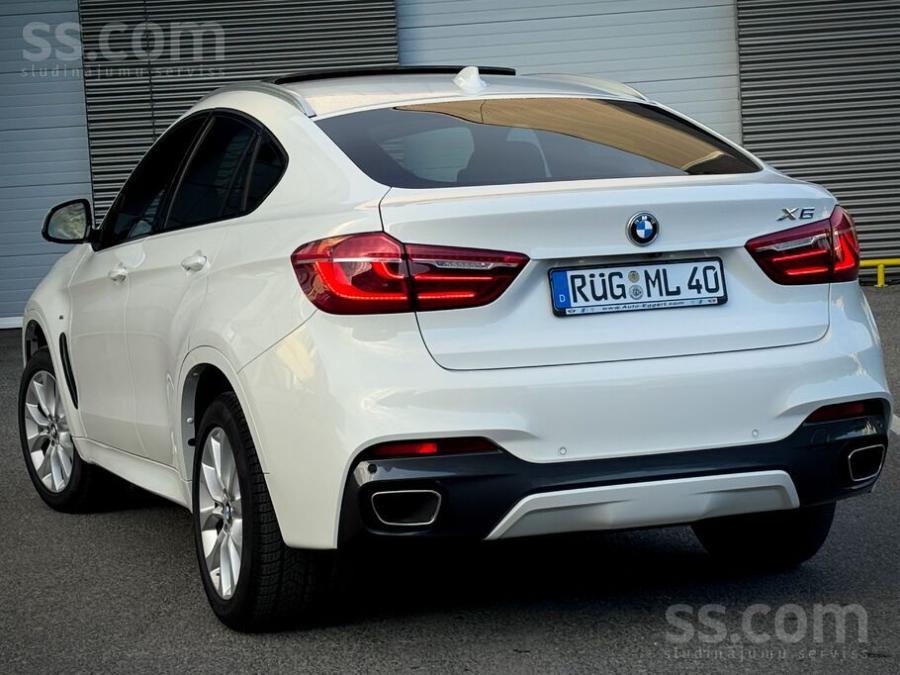 White BMW X6 2016 in Riga, with an engine capacity of 3.00 L and mileage of 244 thousand km for 24700 €, photo 5 on AUTOMOTO.COM.LV