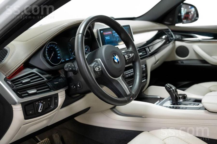 White BMW X6 2016 in Riga, with an engine capacity of 3.00 L and mileage of 73 thousand km for 29500 €, photo 31 on AUTOMOTO.COM.LV